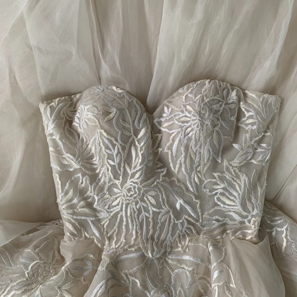 Lazaro | Dresses | Lazaro 36 Wedding Dress Cream Ball Gown | Poshmark